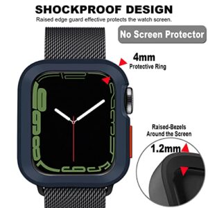 Botomore Matte Soft-Touch Bumper Compatible for Apple Watch Case 45mm/44mm Series 8/7/6/SE/5/4,Premium Military Grade Flexible Lightweight TPU Cover for iWatch Women Men - Blue [no Screen]