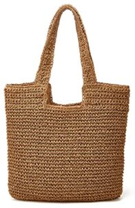 straw tote bag purses for women straw beach bag women summer handwoven tote bags shoulder handbags