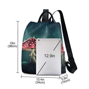 ALAZA Cute Owl Mushroom Women Backpack Anti Theft Back Pack Shoulder Fashion Bag Purse