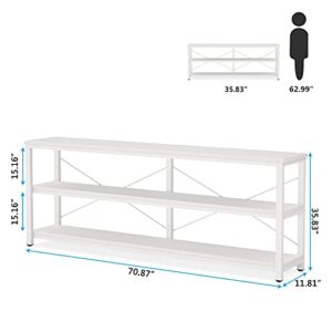 LITTLE TREE 3-Tier Sofa Storage Shelf Narrow Long Console Tables for Entryway, White