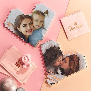 Custom Building Brick Personalized Photo Block Puzzle Heart Shaped Birthday Gifts for Women Men, Customized Picture Anniversary Wedding Couples Gifts for Him Her, Mothers Day Gifts for Mom