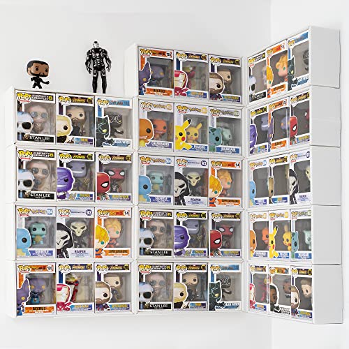 Display Case Compatible with Funko Pop Boxes, Stackable 4 Single Row, with Transparent Cover to Protect Your Collection Against Dust (Holds 12 Pops)