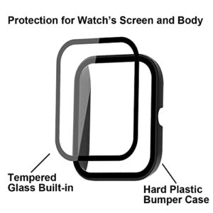 smaate Watch Cases with Screen Protector for V7, Compatible with SKG V7 1.69” Smartwatch, Hard PC Case with Tempered Glass Screen Protector, Protecting Watch Body & Screen, Anti-Scratch, Anti-Shatter