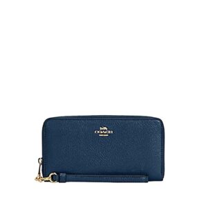 coach ( c4451 long zip around wallet in gold/denim