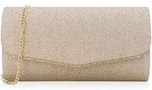 nodeber glitter sequin envelope clutch purse women evening bags foldover sparkling party handbags champaign