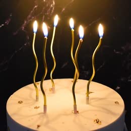 Curved Wax Party Cake Candles (Rainbow)