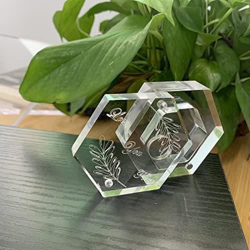 KUAIYU Wedding Ring Box, Personalized Transparent Hexagon Storage Gift Box,Ring Earrings Gift Boxes,Romantic Wedding Jewelry Bearer Box,Earring Pendant Jewelry Case, Jewellry Display (Acrylic,Clear)