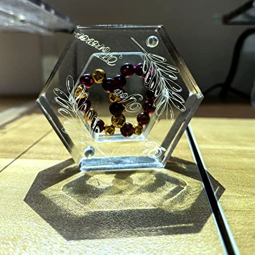 KUAIYU Wedding Ring Box, Personalized Transparent Hexagon Storage Gift Box,Ring Earrings Gift Boxes,Romantic Wedding Jewelry Bearer Box,Earring Pendant Jewelry Case, Jewellry Display (Acrylic,Clear)