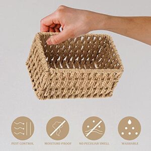 Laundry Office . Basket, Shelves Wicker Snacks with Storage Wooden Linen Vegetable for Vegetables S Rectangular Baskets, Size Household Weaving Jewelry Desktop Room