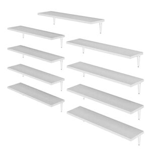 wallniture arras floating shelves for wall decor, 24″ white wall shelves for bedroom, bookshelf living room decor kitchen organization dining room & office decor set of 9