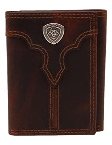 ariat men’s trifold wallet brown