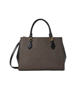 michael kors marilyn large satchel brown/black one size