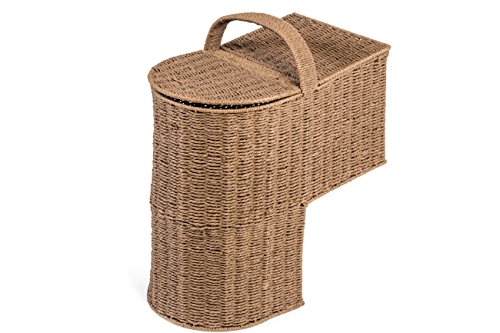 15.25" Storage Stair Basket With Handle by Trademark Innovations (Natural)