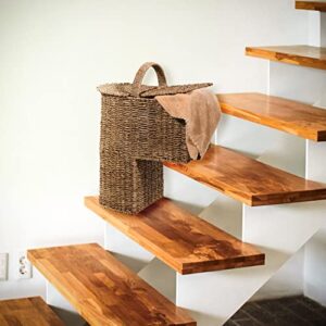 15.25" Storage Stair Basket With Handle by Trademark Innovations (Natural)