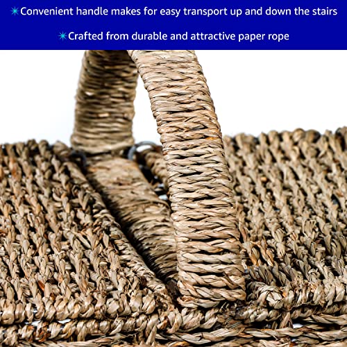 15.25" Storage Stair Basket With Handle by Trademark Innovations (Natural)