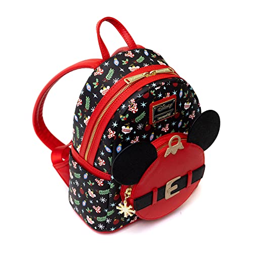 Loungefly Disney Mini Backpack, Mickey Mouse Ornament Holiday Mini Backpack, Magic Kingdom