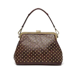 lui sui vintage rivet shoulder bags for women retro classical top handle purse tote bags