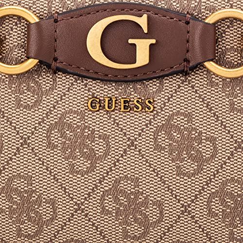 GUESS Izzy Large Zip Around Wallet, Latte Logo/Brown