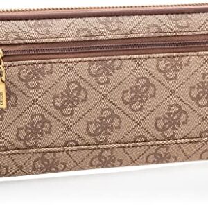 GUESS Izzy Large Zip Around Wallet, Latte Logo/Brown