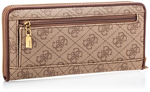 GUESS Izzy Large Zip Around Wallet, Latte Logo/Brown