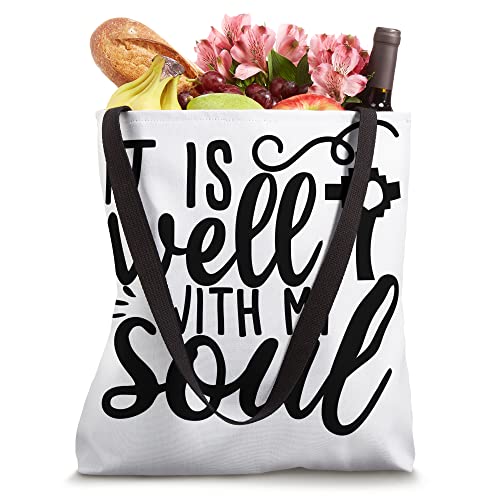 Religious Jesus Christian It's Well With My Soul Church Tote Bag