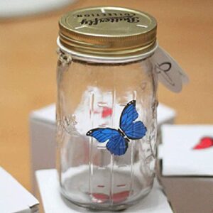 Butterfly Collection Jar, Butterfly in a Jar That Moves, Butterfly Collection Mason Jar, Animated Butterfly in a Jar (Yellow)