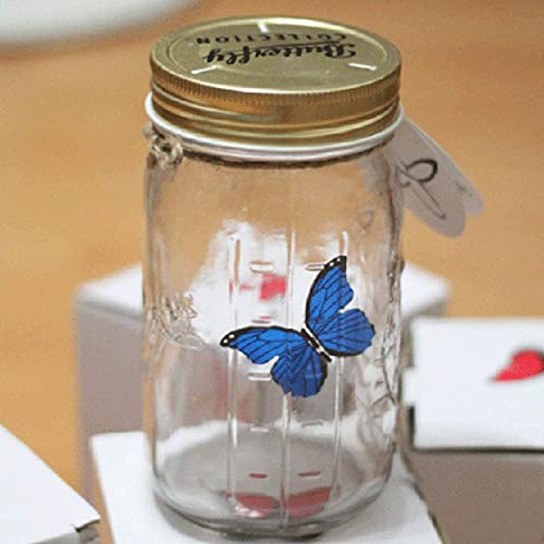 Butterfly Collection Jar, Butterfly in a Jar That Moves, Butterfly Collection Mason Jar, Animated Butterfly in a Jar (Yellow)