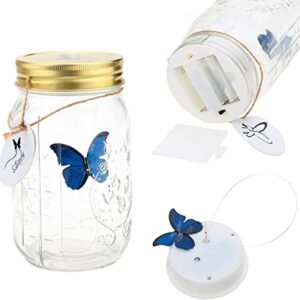 Butterfly Collection Jar, Butterfly in a Jar That Moves, Butterfly Collection Mason Jar, Animated Butterfly in a Jar (Yellow)