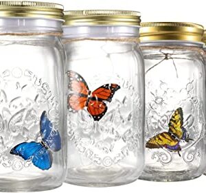 Butterfly Collection Jar, Butterfly in a Jar That Moves, Butterfly Collection Mason Jar, Animated Butterfly in a Jar (Yellow)