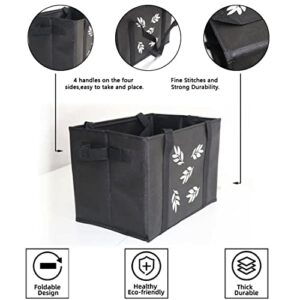 kaenne 3-pack Cube Storage Bins, Black Leaves Cube Storage Bins, Foldable Storage Cubes,fabric Storage Cubes, Cube Storage Organizer, Collapsible Storage Bins