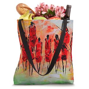 Masai Warriors Jumping Tote Bag