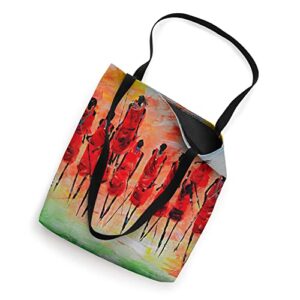 Masai Warriors Jumping Tote Bag