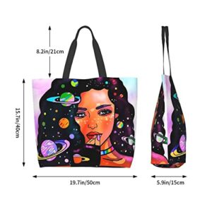 JYSDZSE African American Woman Tote Bag Shoulder Handbag For Daily Use Lightweight Durable shopping bag