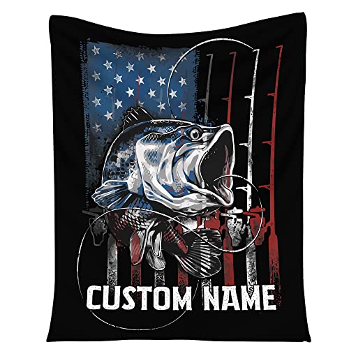 PAgree Personalized Fishing Fish Blanket, A Fisherman's Prayer Sherpa Fleece Throw Blanket Gifts for Fishing Lovers, Soft Flannel Blanket for Home Office Beach Fishing Throw for Men Fish Hunter (FS2)