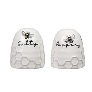 honey bee ceramic salt and pepper shakers, unique honeycomb salt & pepper shaker set for kitchen counter home decor accents