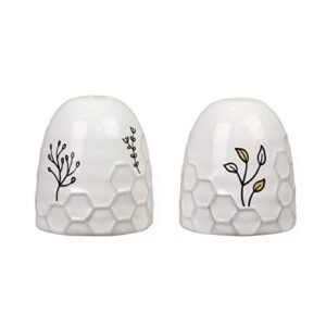 Honey Bee Ceramic Salt and Pepper Shakers, Unique Honeycomb Salt & Pepper Shaker Set for Kitchen Counter Home Decor Accents