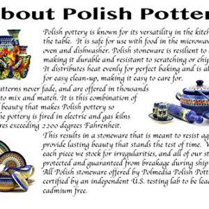 Polish Pottery Salt and Pepper 3-Piece Set made by Ceramika Artystyczna (Bee Happy Theme) Signature UNIKAT + Certificate of Authenticity