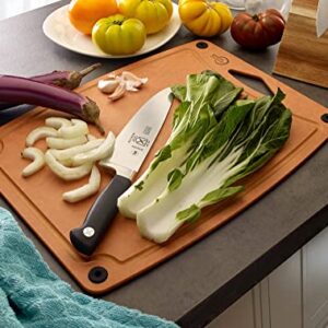 Mercer Culinary Composite Cutting Board-17.25" X 11.75",W/SIL Feet/Channel, Small, Tan