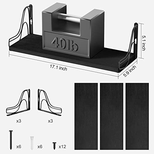 SRIWATANA U Shelves Wall Mounted Set of 3 and Large Floating Shelves Set of 3 （Contains 2 Items）