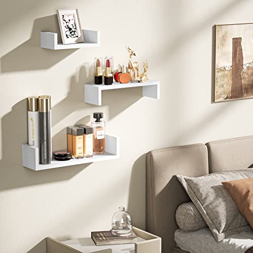 SRIWATANA U Shelves Wall Mounted Set of 3 and Large Floating Shelves Set of 3 （Contains 2 Items）