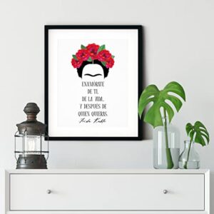 ‘Enamorate De Ti’ Frida Kahlo Quote Wall Art | Modern 8x10 UNFRAMED Print | Spanish, Bohemian, Positive, Inspirational, Typography, Motivational Home Decor