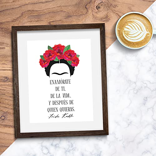 ‘Enamorate De Ti’ Frida Kahlo Quote Wall Art | Modern 8x10 UNFRAMED Print | Spanish, Bohemian, Positive, Inspirational, Typography, Motivational Home Decor