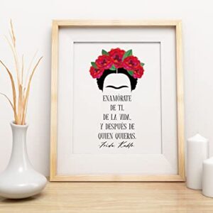 ‘Enamorate De Ti’ Frida Kahlo Quote Wall Art | Modern 8x10 UNFRAMED Print | Spanish, Bohemian, Positive, Inspirational, Typography, Motivational Home Decor