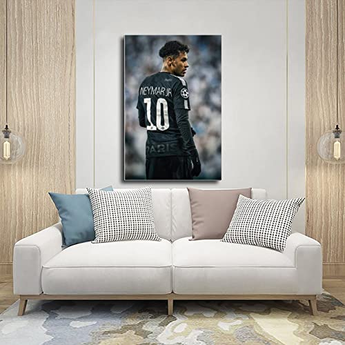 MASMU Neymar Jr Poster for Walls Soccer Posters Canvas Signed Wall Decor Unframe-style 12x18inch(30x45cm)