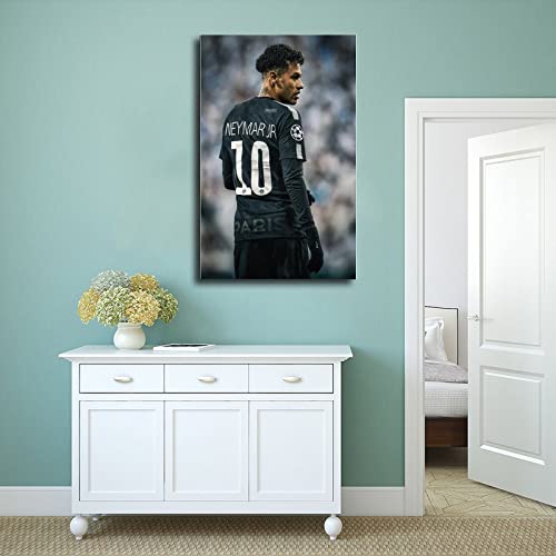 MASMU Neymar Jr Poster for Walls Soccer Posters Canvas Signed Wall Decor Unframe-style 12x18inch(30x45cm)