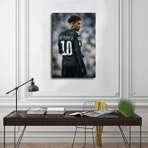 MASMU Neymar Jr Poster for Walls Soccer Posters Canvas Signed Wall Decor Unframe-style 12x18inch(30x45cm)