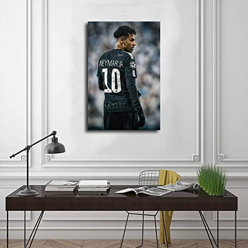 MASMU Neymar Jr Poster for Walls Soccer Posters Canvas Signed Wall Decor Unframe-style 12x18inch(30x45cm)