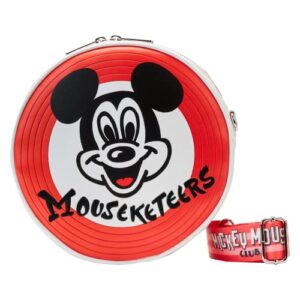 loungefly disney100 mickey mouseketeers crossbody bag with ear holder