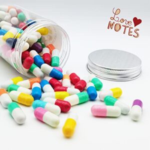 Capsule Message Pills in Bottle, 110PCS Cute Love Pills Birthday Christmas Anniversary Valentine Day Long Distance Relationships Gifts for Wife Girlfriend Boyfriend Mom Friend Husband