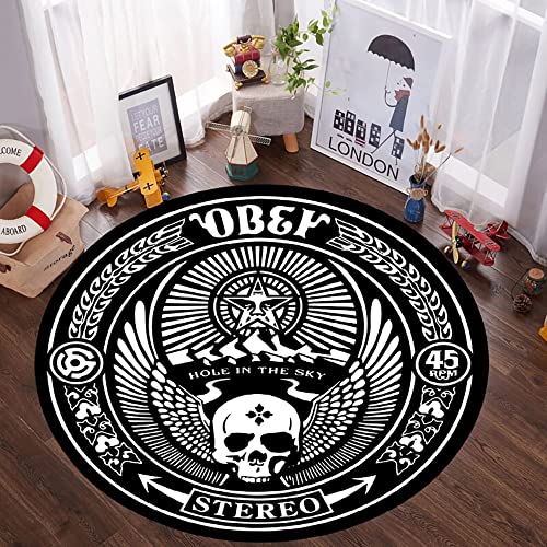 3D Vertigo Carpet, Round Floor Mat Living Room Coffee Table Carpet Home Floor Mat,Skull，Diameter 60cm